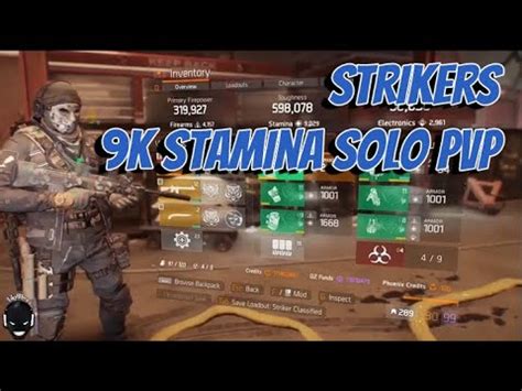 The Division Pvp Strikers Build K Firearms K Stamina Skill