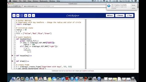 python programming key handler using codeskulptor youtube