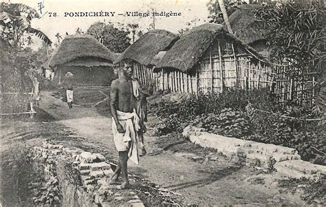 PONDICHERY Village indigène vers 1900