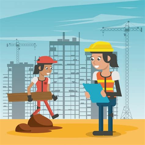 Premium Vector Construction Workers Cartoons