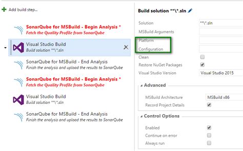 Tfs Msbuild Sonarqube Runner With Multiple Build Configurations
