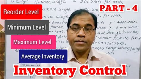 How To Calculate Reorder Level Minimum Level Maximum Level Average