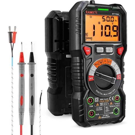 Multimètre Automatique Numérique TRMS 6000 Points Guide de Bornes LED