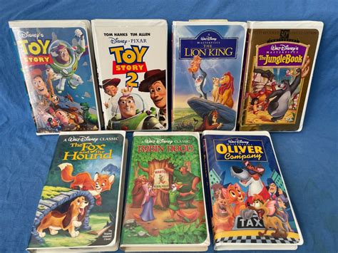 Vintage Original Animated Disney And Pixar Classic Films On VHS