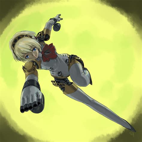 Safebooru 1girl Aegis Aegis Persona Android Atlus Blonde Hair Blue Eyes Bow Cyborg Full Body