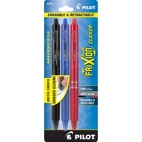 Pilot Frixion Clicker Bolígrafo Retráctil Tinta Borrable Colores