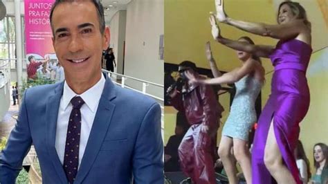 Veja a reação de Cesar Tralli ao ver Ticiane Pinheiro dançando funk em