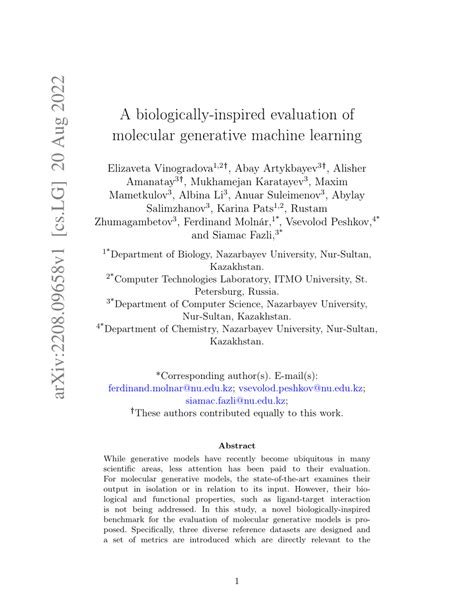 pdf a biologically inspired evaluation of molecular generative machine learning