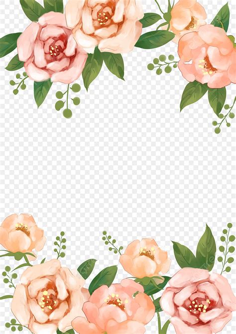 Watercolor Flowers Border PNG Image Watercolor Flower Border Flower