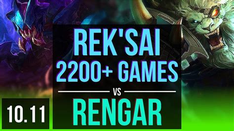 REK SAI Vs RENGAR JUNGLE DEFEAT 2200 Games 1 3M Mastery Points
