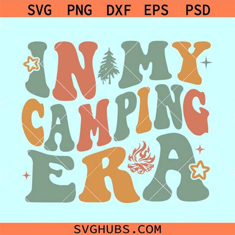 In My Camping Era Retro Svg Camping Shirt Svg Camping Retro Wavy Svg