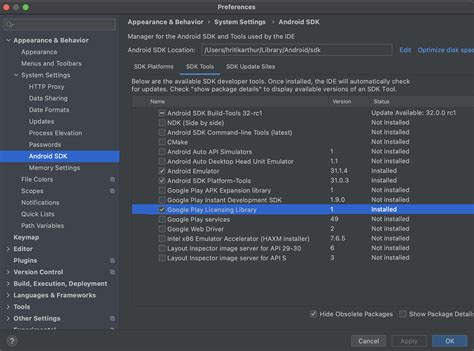 Failed To Install The Following Android SDK Packages As Some Licences