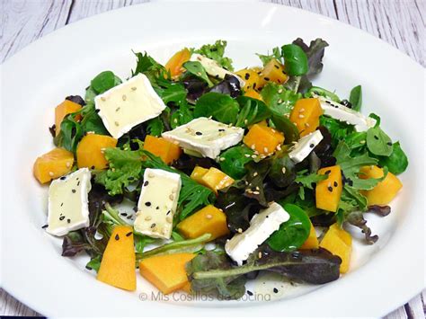 Ensalada con melocotón y queso Brie Mis Cosillas de Cocina