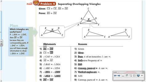 4 7 congruence in overlapping triangles youtube