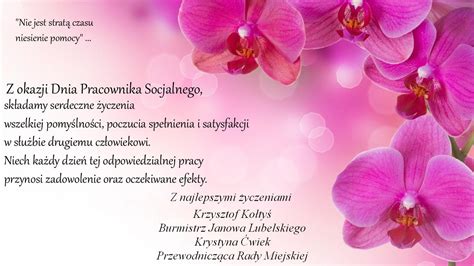 Życzenia z okazji Dnia Pracownika Socjalnego UM Janów Lubelski