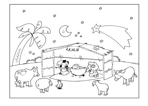 Natal Cristão para colorir Desenhos Imprimir