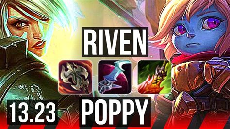 RIVEN Vs POPPY TOP 75 Winrate 7 Solo Kills Legendary 18 3 8