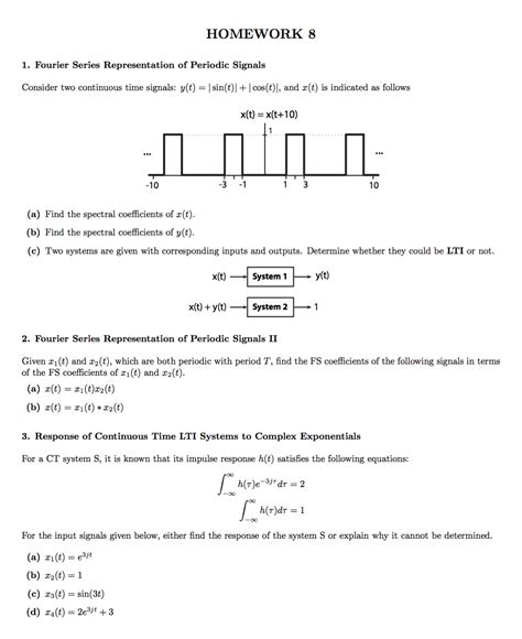 solved fourier series representation of periodic signals