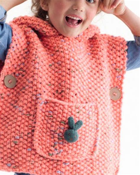 MODÈLE PONCHO À CAPUCHE ENFANT Modèles en 2022 Tricot fillette