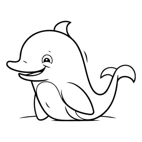 Ilustración vectorial de un lindo delfín de dibujos animados aislado