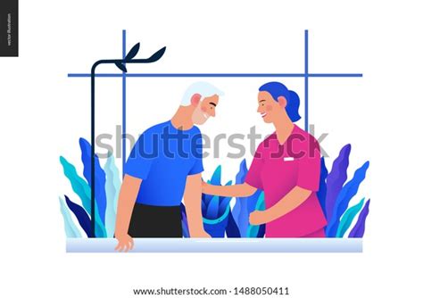 Medical Insurance Rehabilitation Physiotherapy Modern Flat Stock Vector