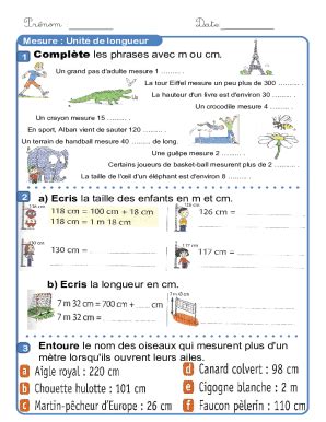 Remplissable En Ligne Fiche 1 Estimer Et Utiliser Les Unites De Mesure