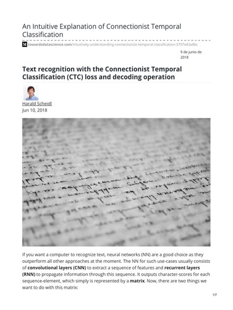 an intuitive explanation of connectionist temporal classification pdf applied mathematics
