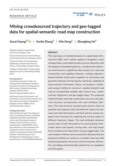 pdf mining crowdsourced trajectory and geo tagged data for spatial semantic road map construction