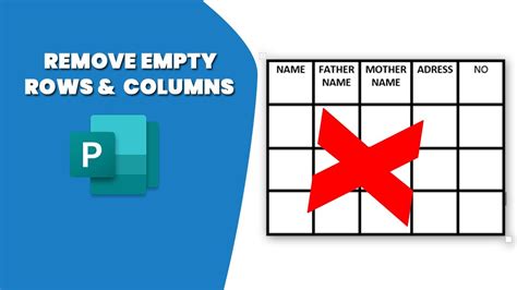 How To Remove Empty Rows And Columns From Table In Publisher YouTube