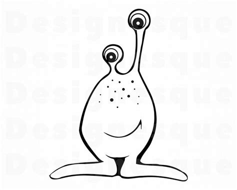 Alien Outline SVG Alien SVG Alien Clipart Alien Files For Etsy