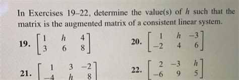 Solved In Exercises Determine The Value S Of H Such Chegg