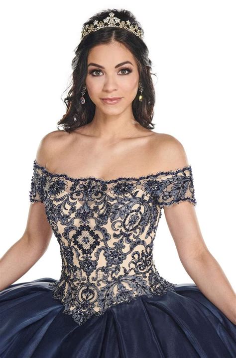 Elegant Embroidered Off Shoulder Ballgown