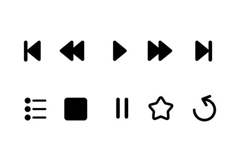conjunto de iconos de reproductor multimedia Música interfaz