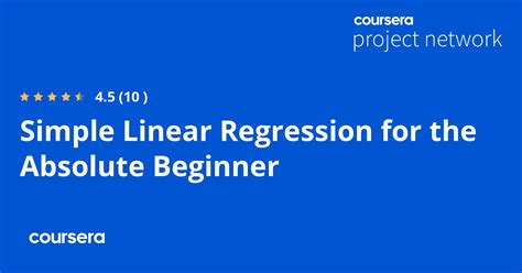 simple linear regression for the absolute beginner coursya