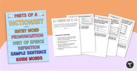 Parts Of A Dictionary Entry Flipbook Teach Starter