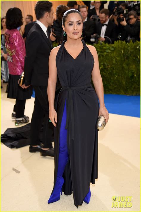 Salma Hayek S Met Gala Look Features Blue Thigh High Boots Photo