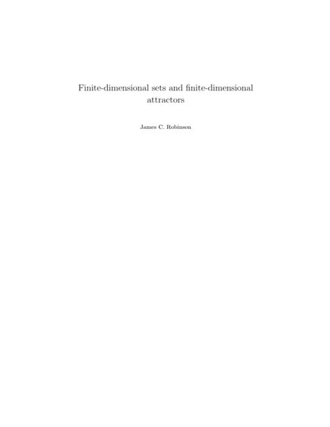 finite dimensional sets and finite dimensional attractors james c robinson