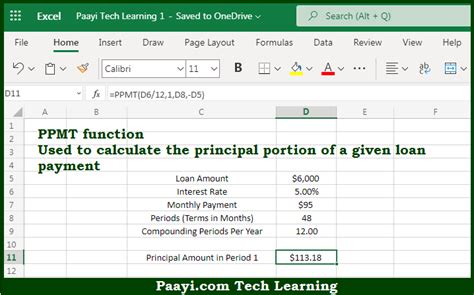 learn how to use microsoft excel ppmt function paayi tech