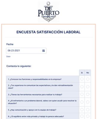 Cuestionario de satisfacción laboral