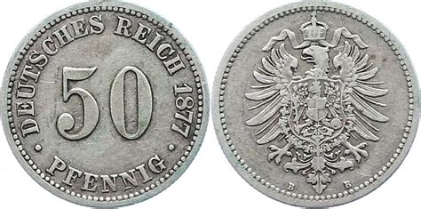 Kleinmünzen 50 Pfennig 1877 B VF MA Shops