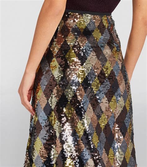 Womens Rixo Gold Sequinned Kelly Midi Skirt Harrods Uk