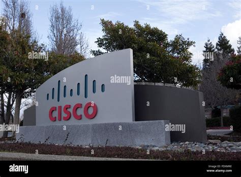 A Sign Is Seen At Cisco S Headquarters In San Jose California Stock