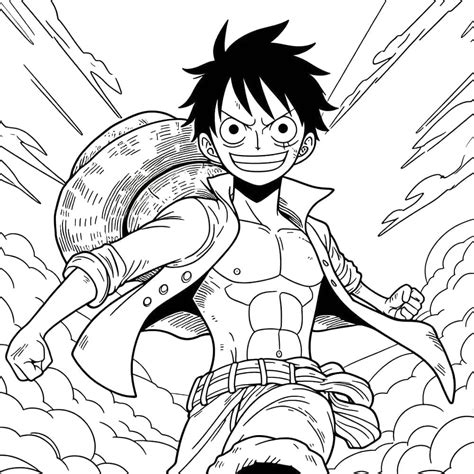 Coloriage Luffy Fort Dessin gratuit à imprimer