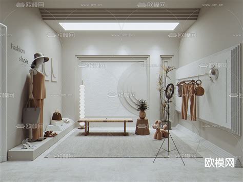 侘寂风女装店直播间3d模型下载 ID11771737 3dmax免费模型 欧模网