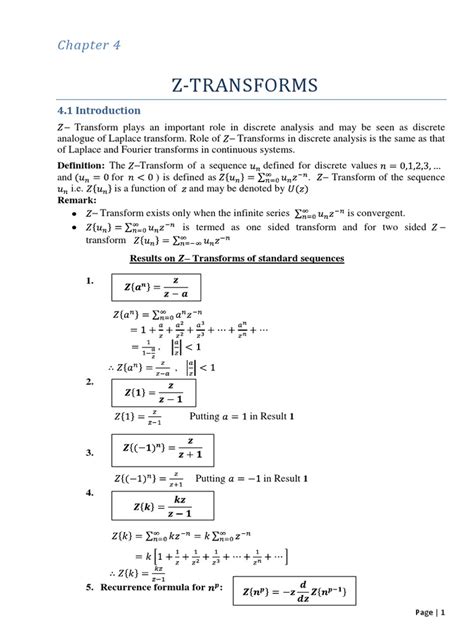 z transforms definition the transform of a sequence pdf fraction mathematics laplace