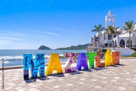 Mazatlan Mexico 10 September 2021 Big Mazatlan Letters At The