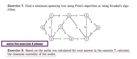 solved exercice 7 find a minimum spanning tree using prim s