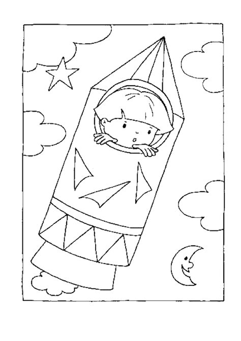 Coloriage Fusee Petite Fille Sur Hugolescargot