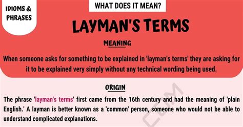 layman s terms meaning do you know what this idiom means 7esl