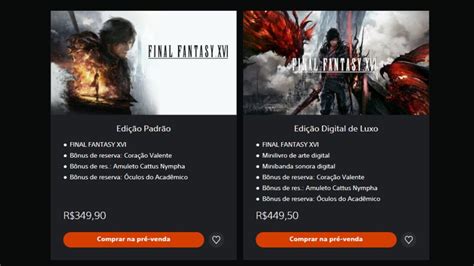Pr Venda De Final Fantasy Xvi Est Dispon Vel Na Ps Store